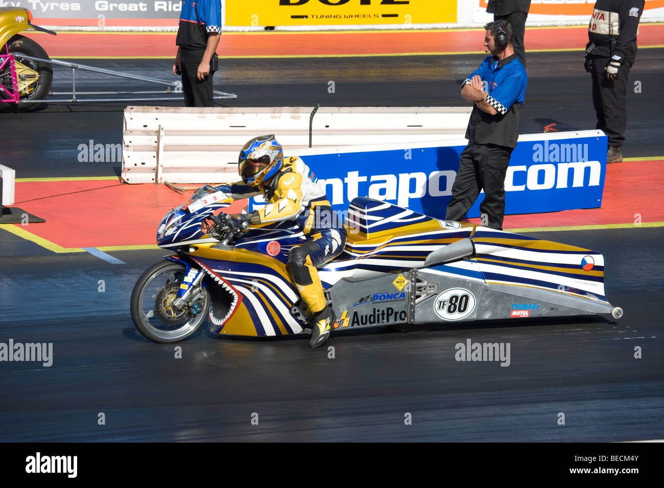 UEM Top Fuel Bike driven by Michal Poncha at the FIA European Drag ...