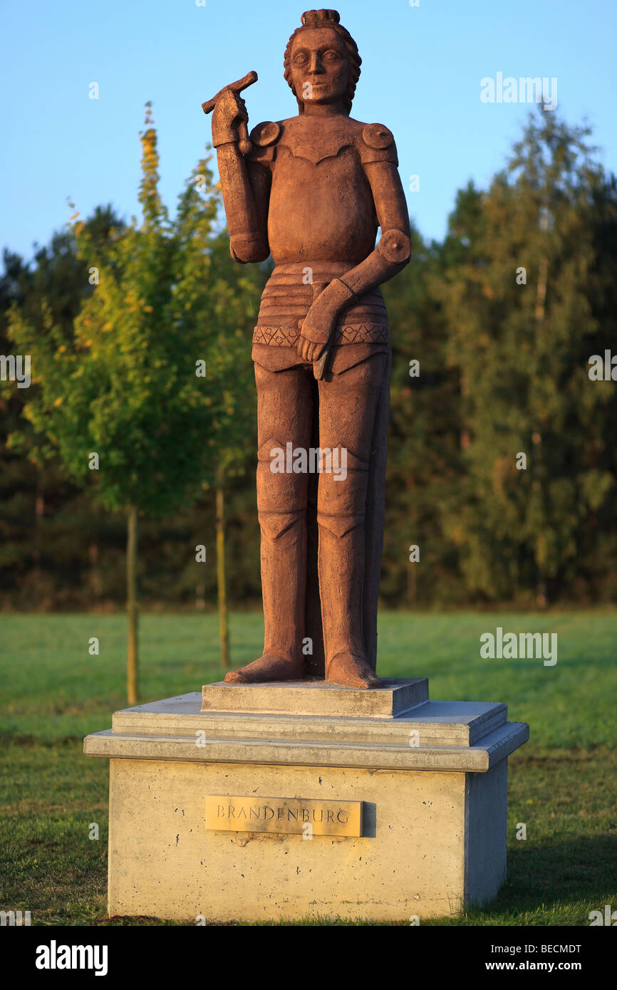 Roland statue of the Roland town Brandenburg in the Rolandpark, Belgern ...