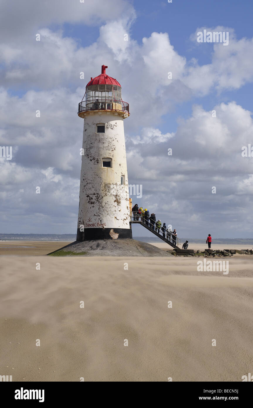 Talacre Lighthouse on the North Wales coast near Prestatyn Stock Photo ...
