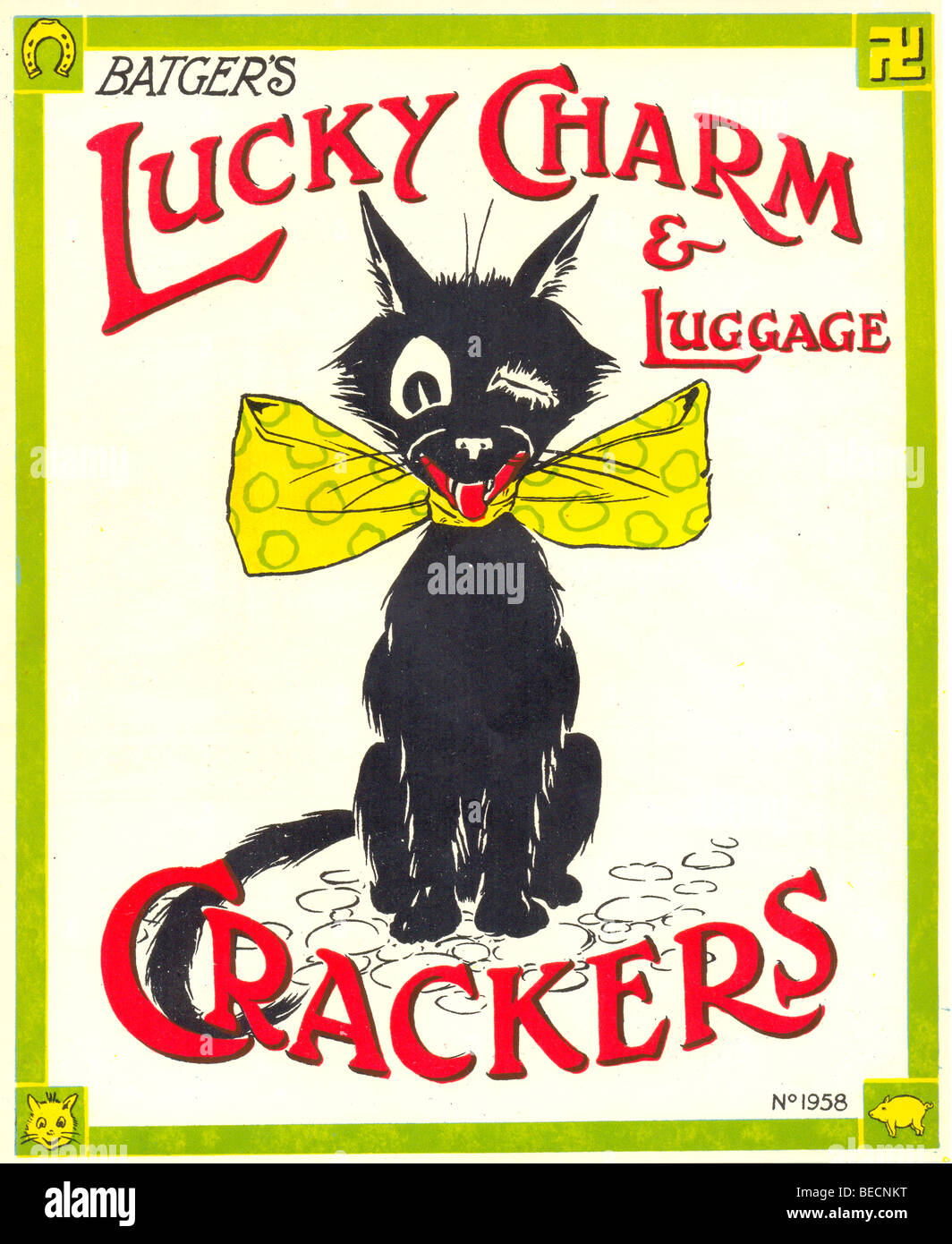Christmas Box label for Batger's Lucky Charm & Luggage Crackers with ...