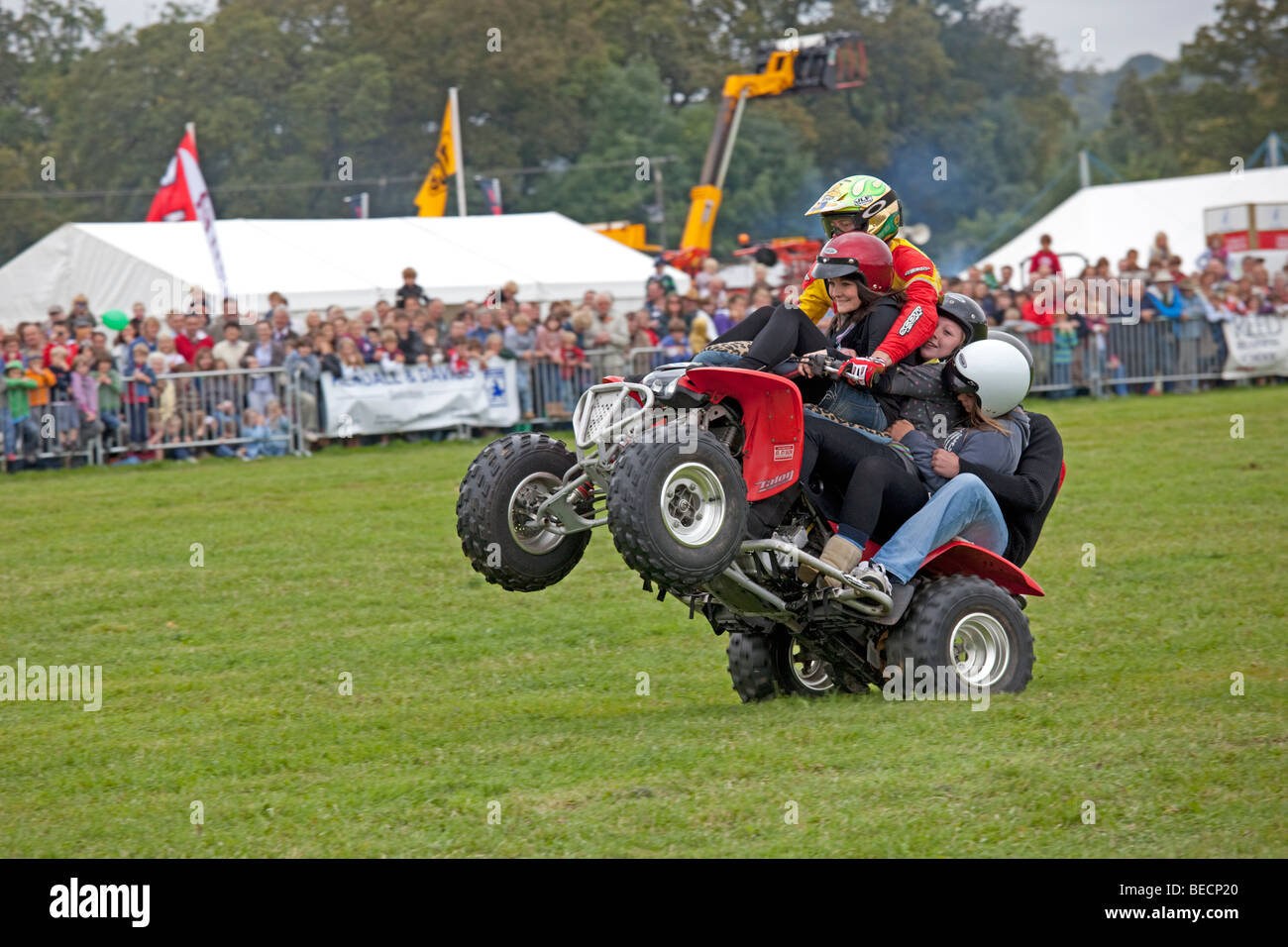 Kangaroo Kid alias Matt Coulter riding quad stunt bike Moreton Show ...