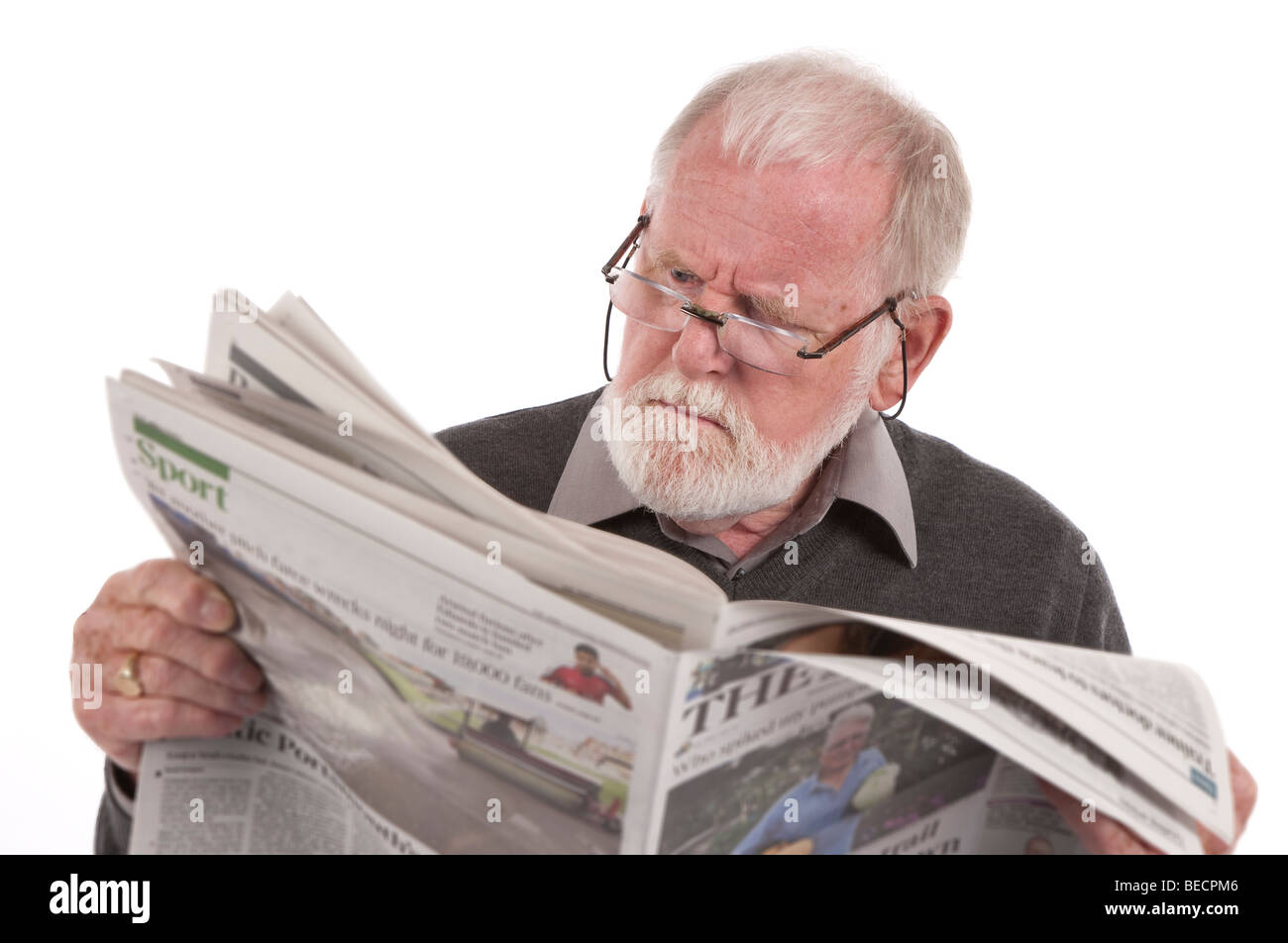 OLDER MAN READING NEWSPAPER Stock Photo - Alamy OLDER MAN READING NEWSPAPER Stock Photo - Alamy