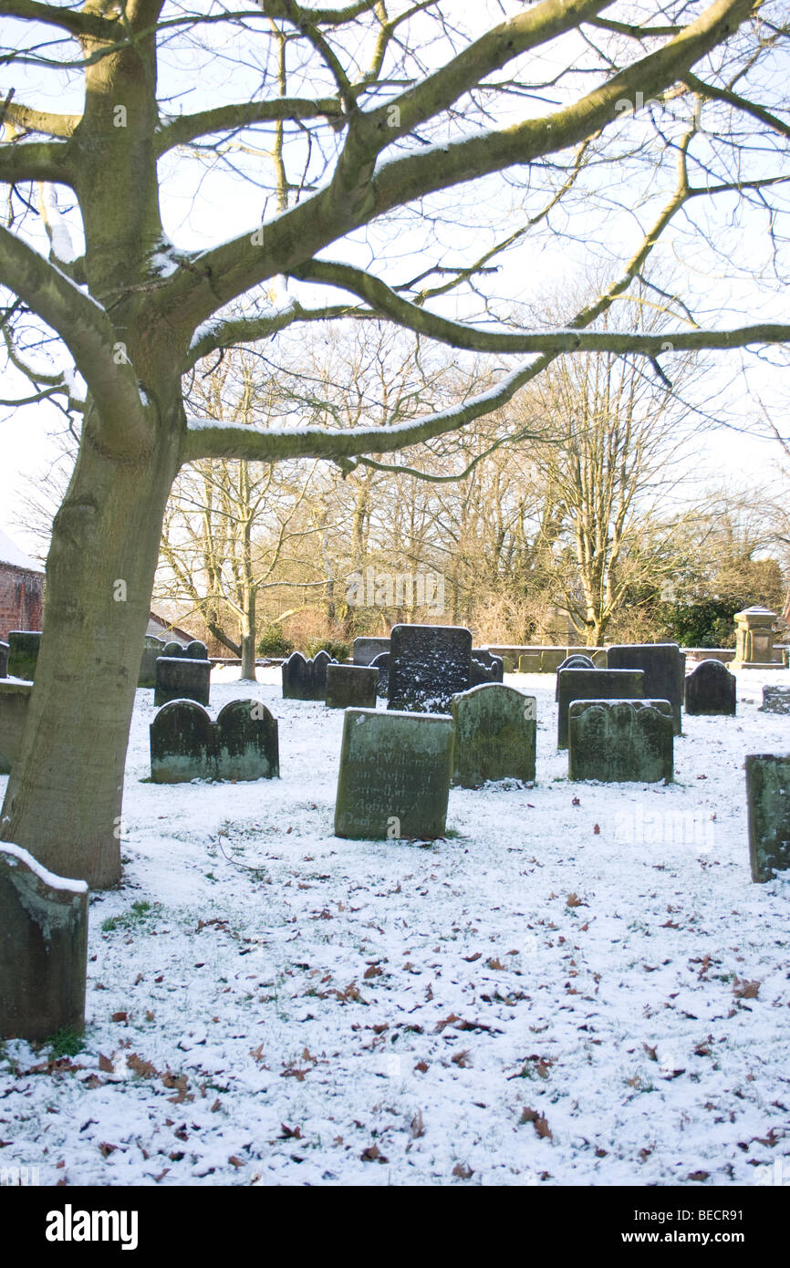 Caverswall village church grave yard Stock Photo - Alamy