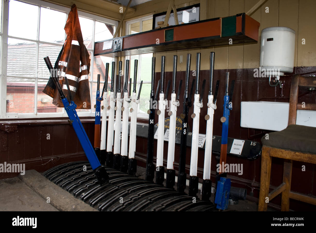 Interior of Victorian Railway Signal Box Stock Photo - Alamy