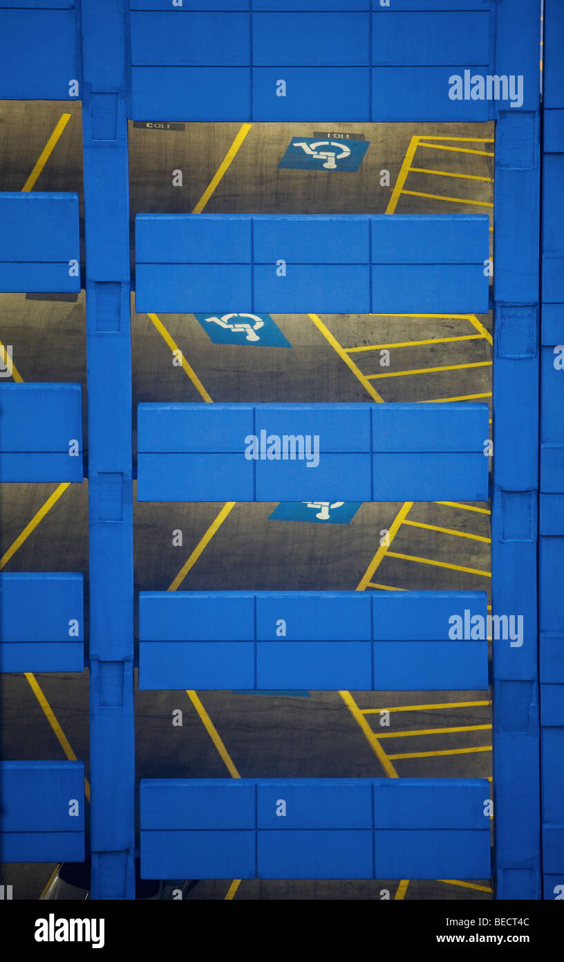 Disabled parking lot viewed through a window Stock Photo - Alamy