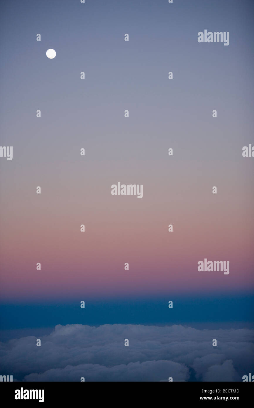 Moon in the sky, Mauna Kea, Big Island, Hawaii, USA Stock Photo - Alamy