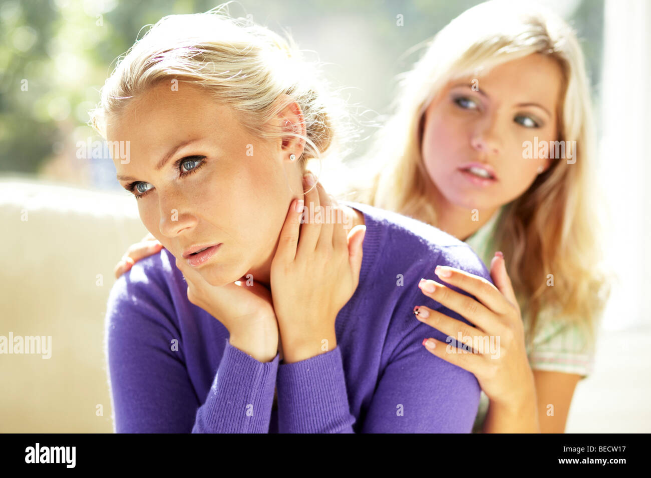 Teenagers consoling other hi-res stock photography and images - Alamy