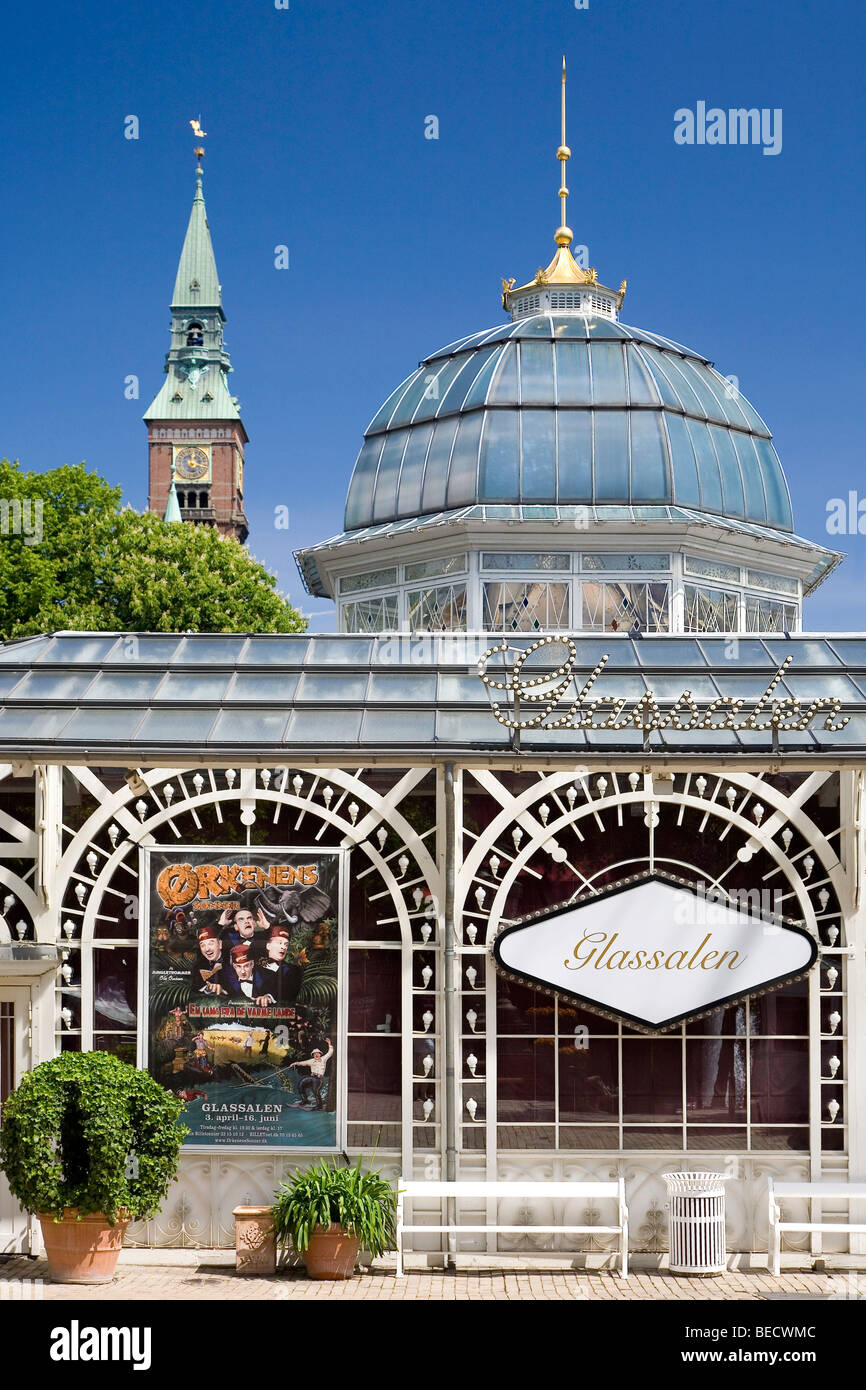 The glass building in Tivoli, Copenhagen, Denmark Stock Photo - Alamy