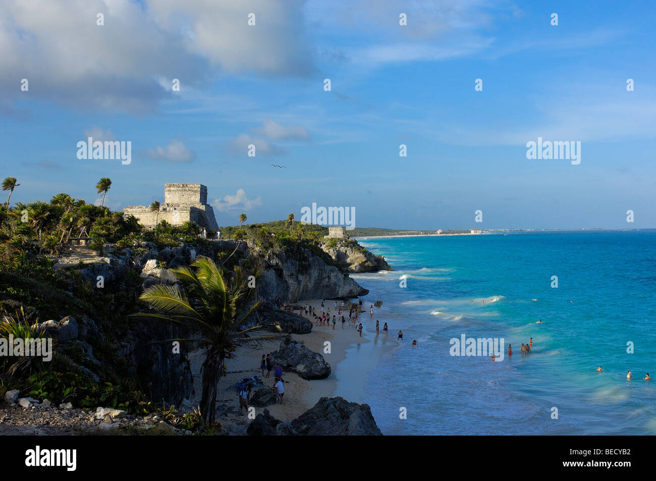 The castle (El Castillo). Mayan ruins of Tulum (1200-1524). Tulum ...