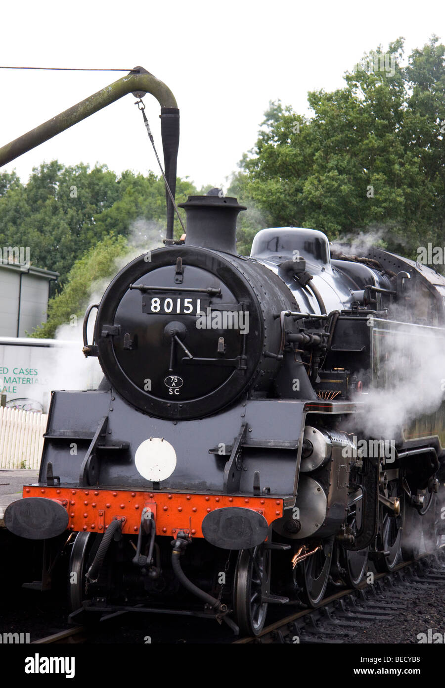 Class 4 Steam Locomotive No. 80151 being prepared for a Steam Day at ...