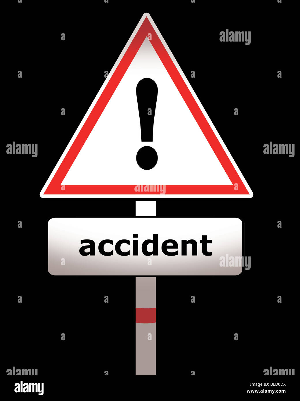 accident warning sign Stock Photo - Alamy
