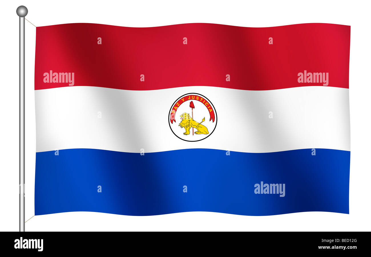 Reverse Flag of Paraguay Waving (With Clipping Path Stock Photo - Alamy