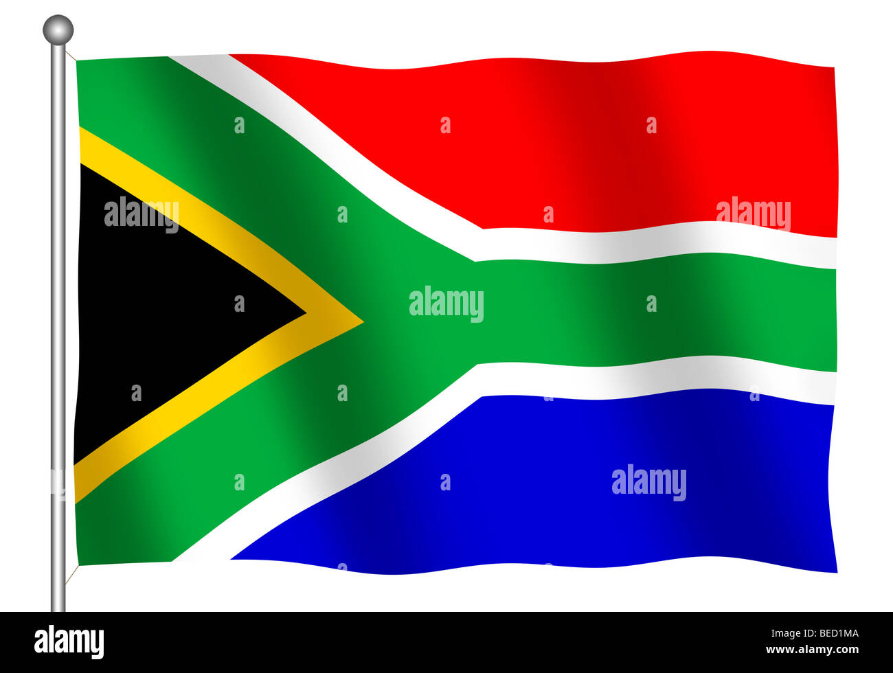 South African Flag waving (With Clipping path Stock Photo - Alamy
