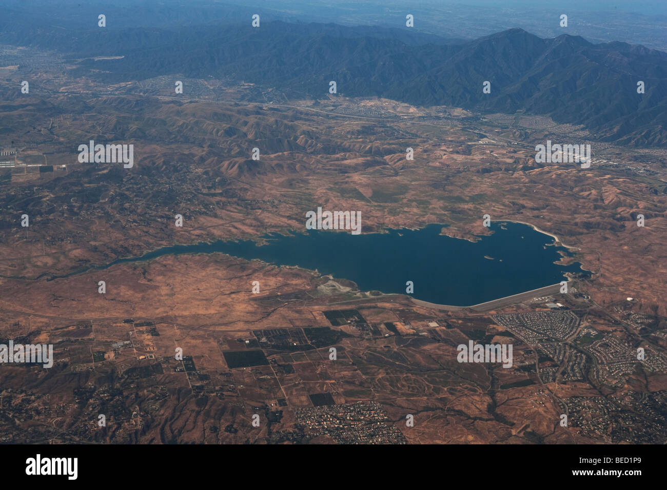 Aerial view of a lake, California, USA Stock Photo - Alamy