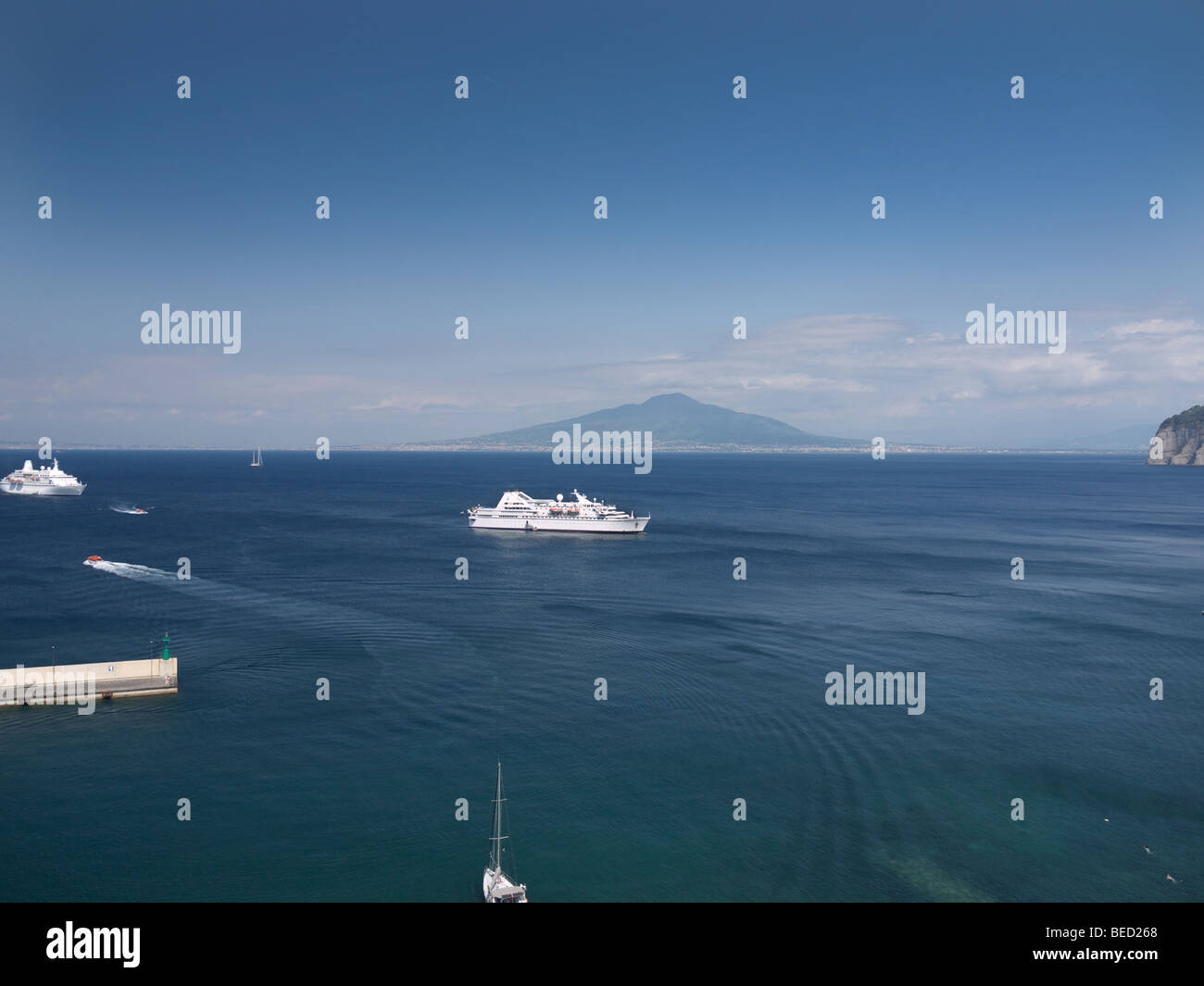 Views of the Volcano Mount Vesuvius and the Bay of Naples in Southern ...