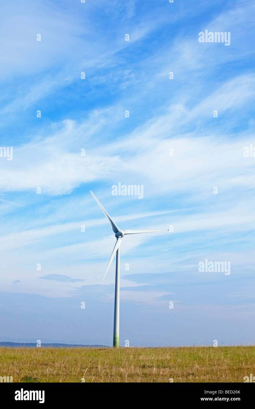 Wind Turbines in line in the field Stock Photo - Alamy