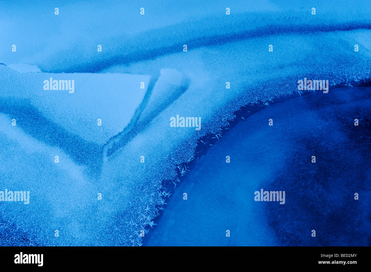 Structures in an iced up course of a stream Stock Photo - Alamy