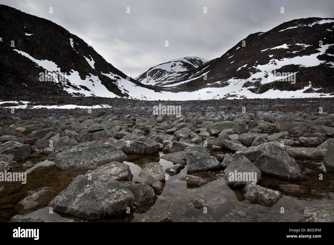A rocky field at the mountain foot in Svalbard Stock Photo - Alamy