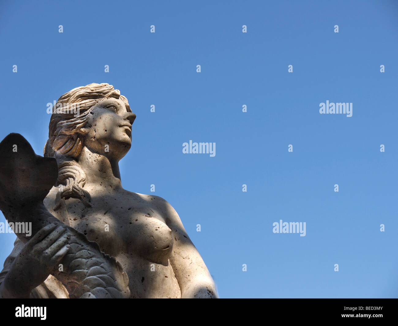 Statue of a siren in Sorrento in the Bay of Naples Italy Stock Photo ...