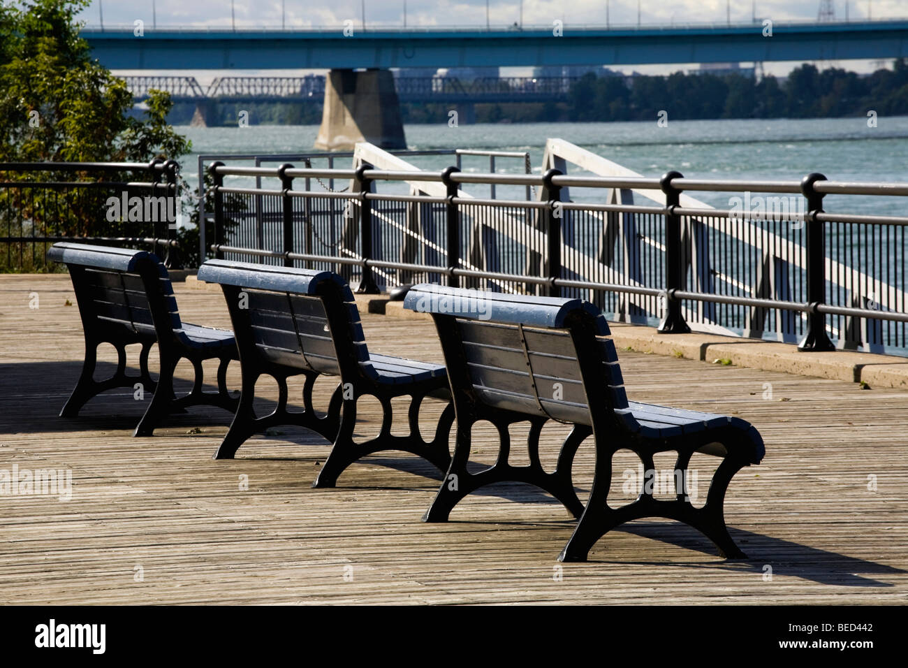 Park benches, Montreal, Quebec, Canada Stock Photo - Alamy