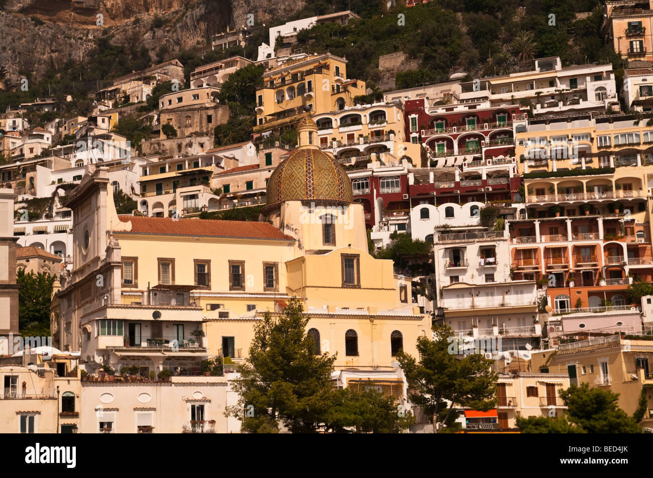 Positano Cathedral and town Stock Photo - Alamy