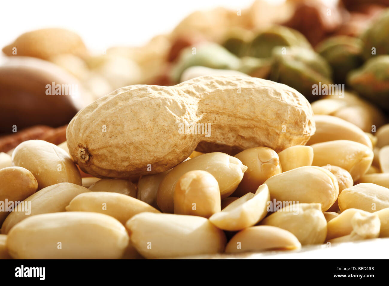 Peanuts and mixed nuts, full format Stock Photo - Alamy