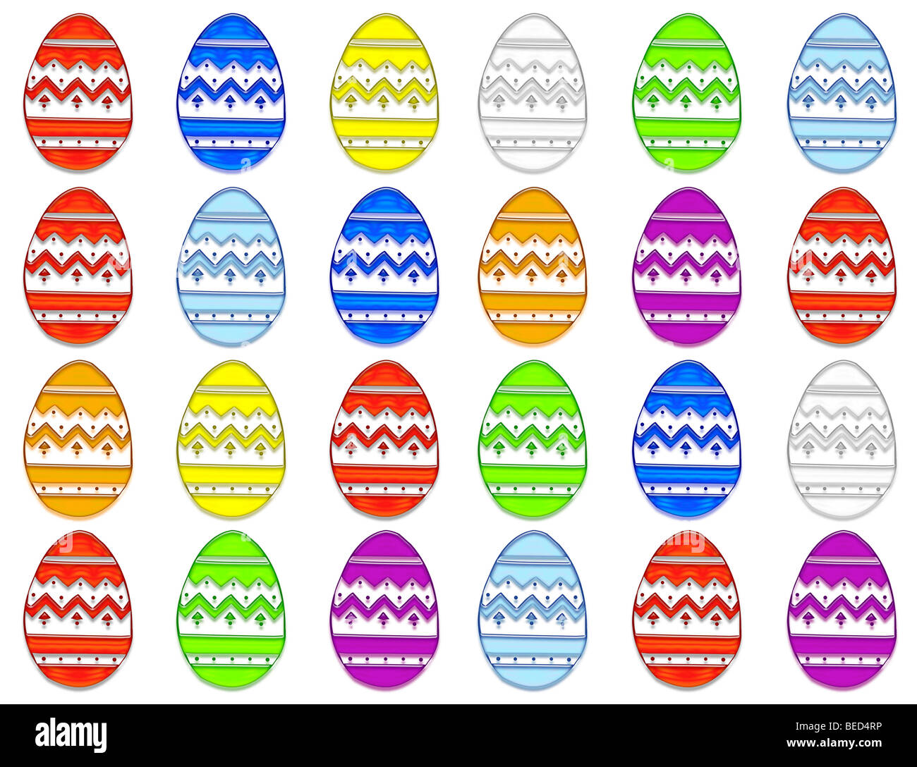Colourful easter eggs in a row, pattern, graphic Stock Photo - Alamy