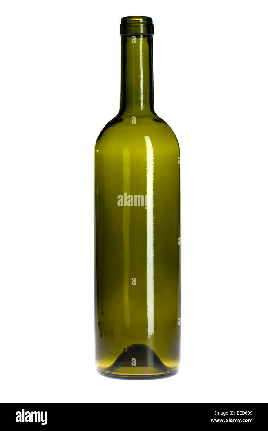Empty green glass wine bottle Cut Out Stock Images & Pictures - Alamy