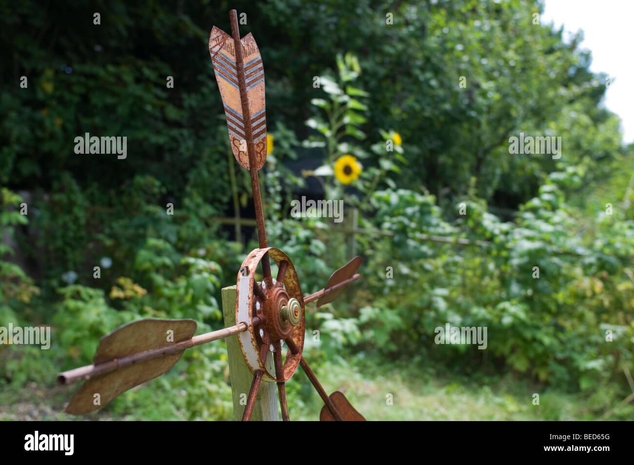 Small metal windmill on an allotment Stock Photo - Alamy