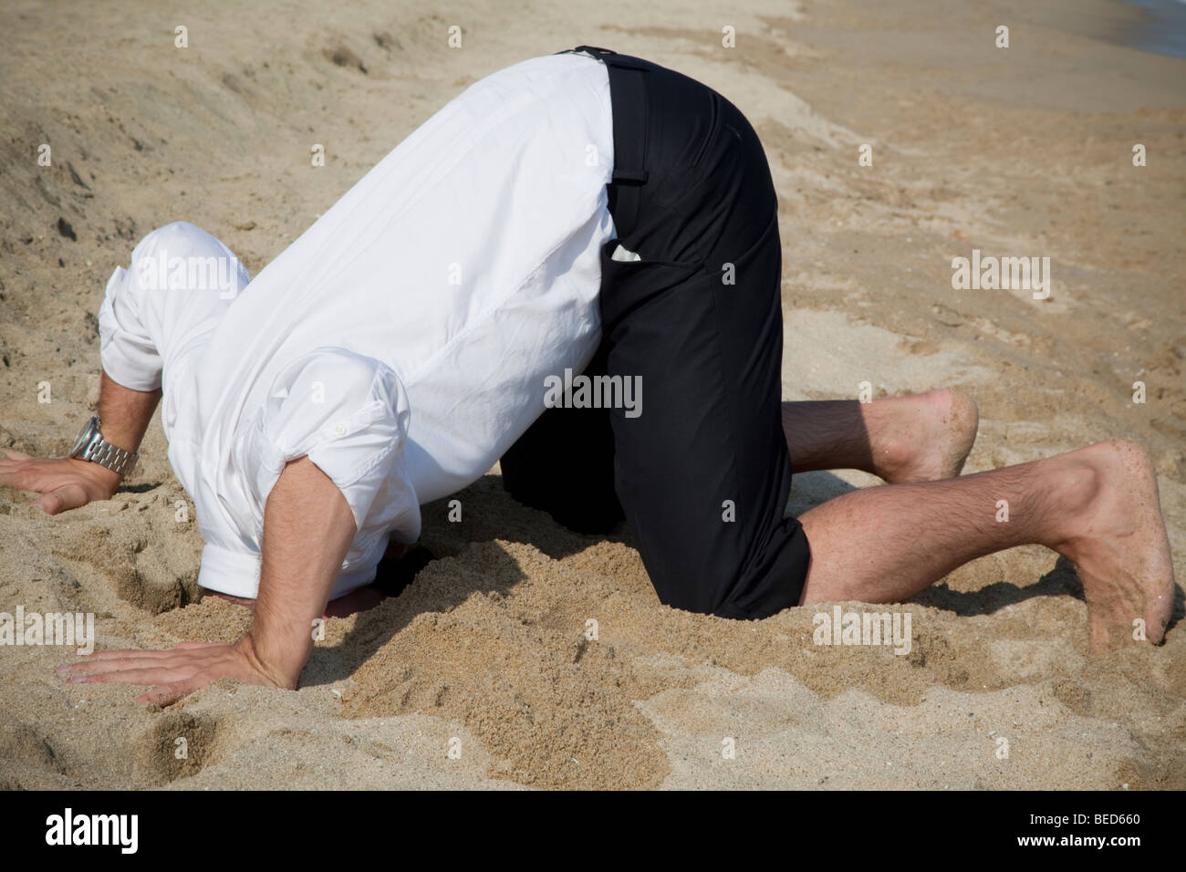 Person Head In Sand