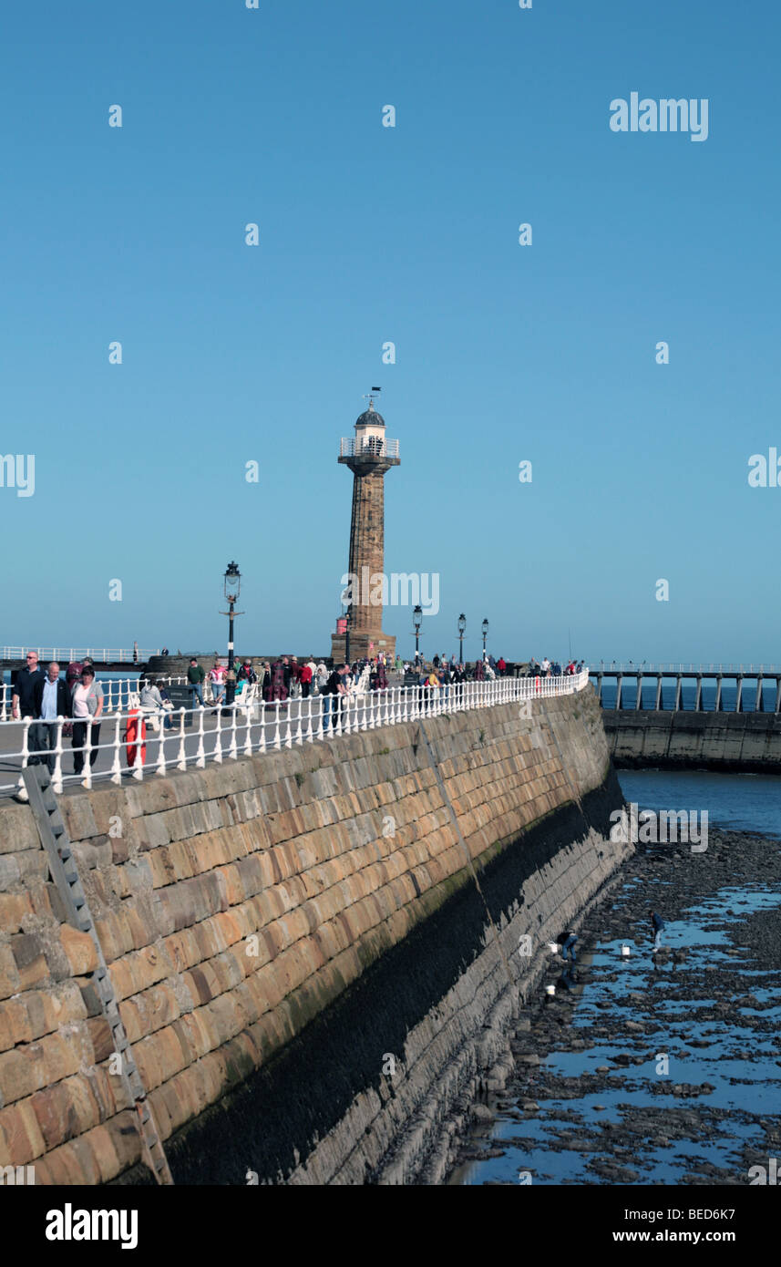 Whitby west pier hi-res stock photography and images - Alamy
