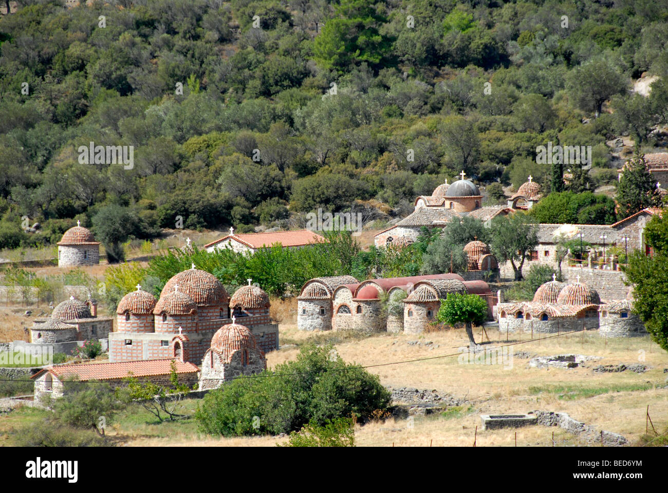 Greek-orthodox christianity, monastery complex with many chapels, Moni ...