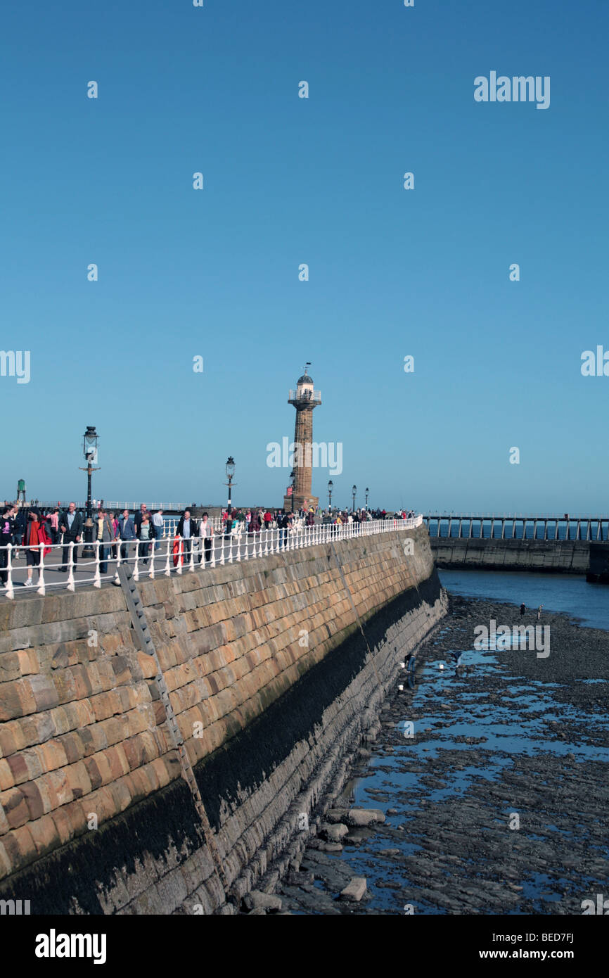 Whitby West Pier Light or Breakwater Light, Whitby North Yorkshire ...