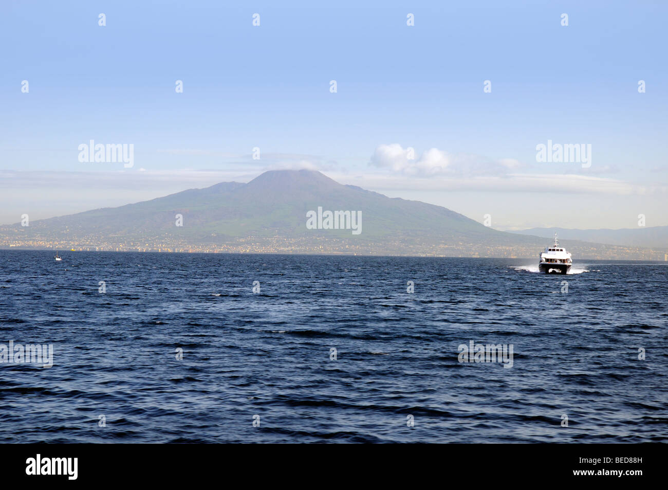 Views of the Volcano Mount Vesuvius and the Bay of Naples in Southern ...