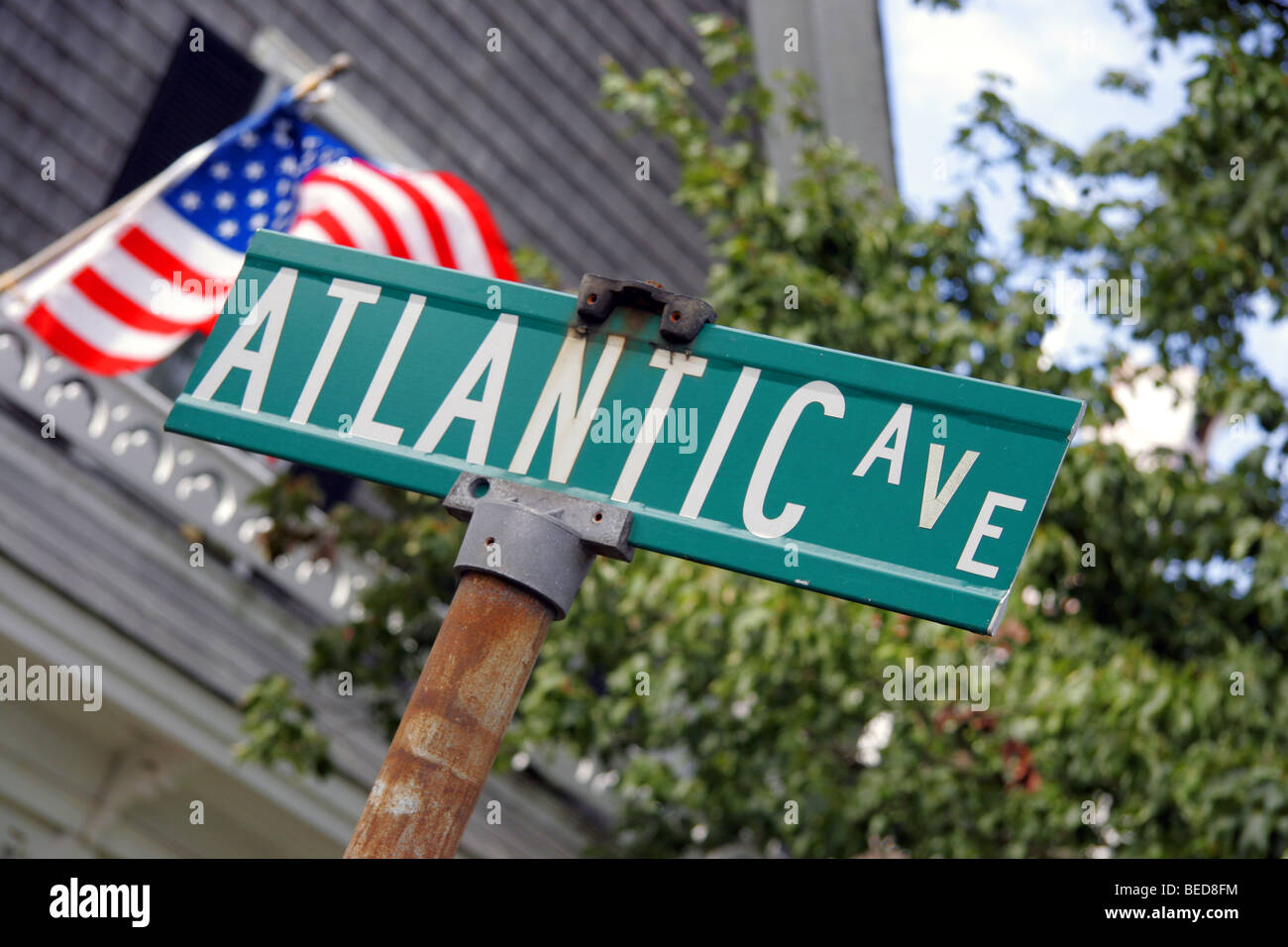 Atlantic Avenue street sign in Provincetown, Cape Cod, Massachusetts ...