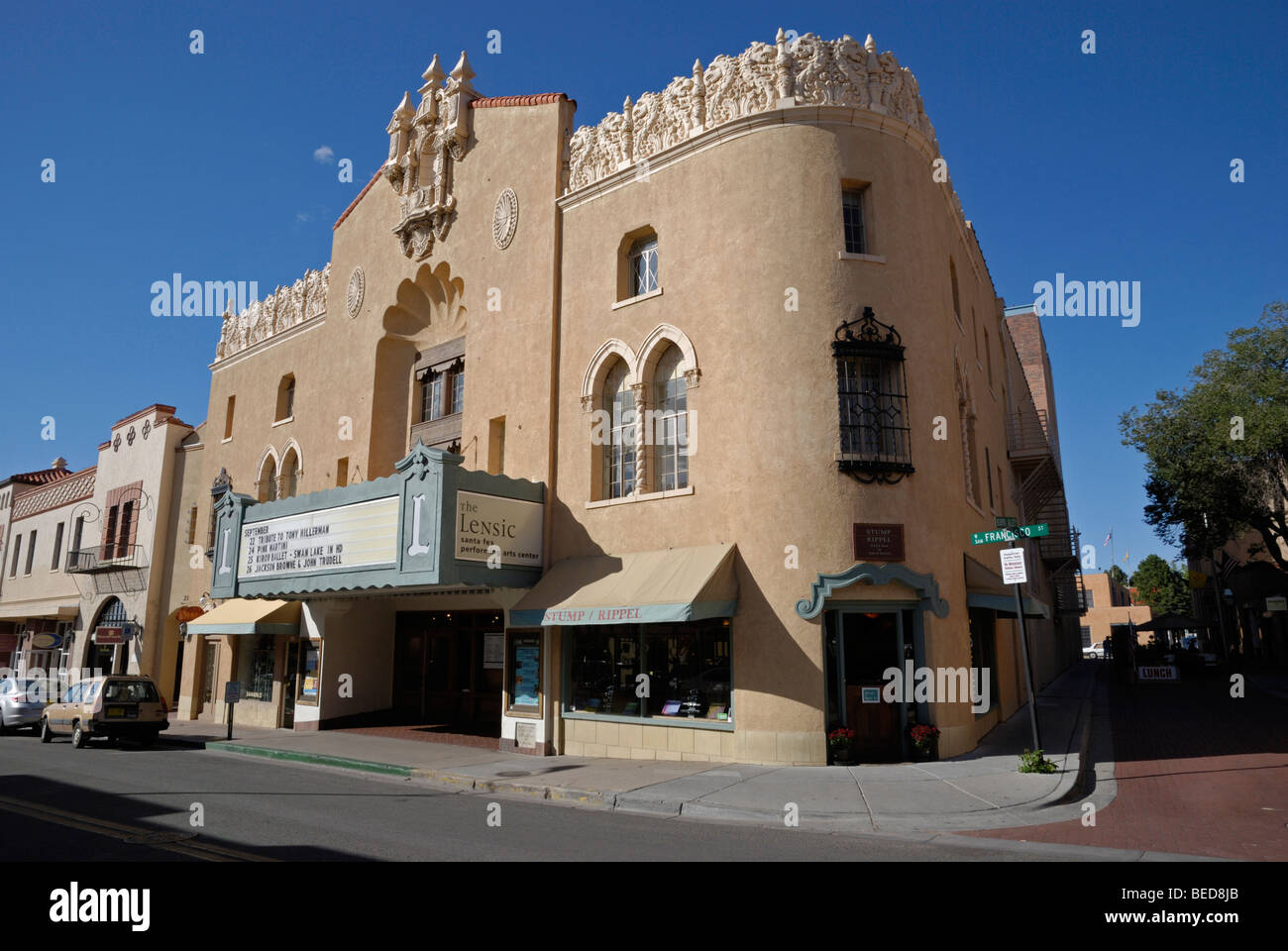 The Lensic performing arts centre in Santa Fe, New Mexico, USA Stock ...
