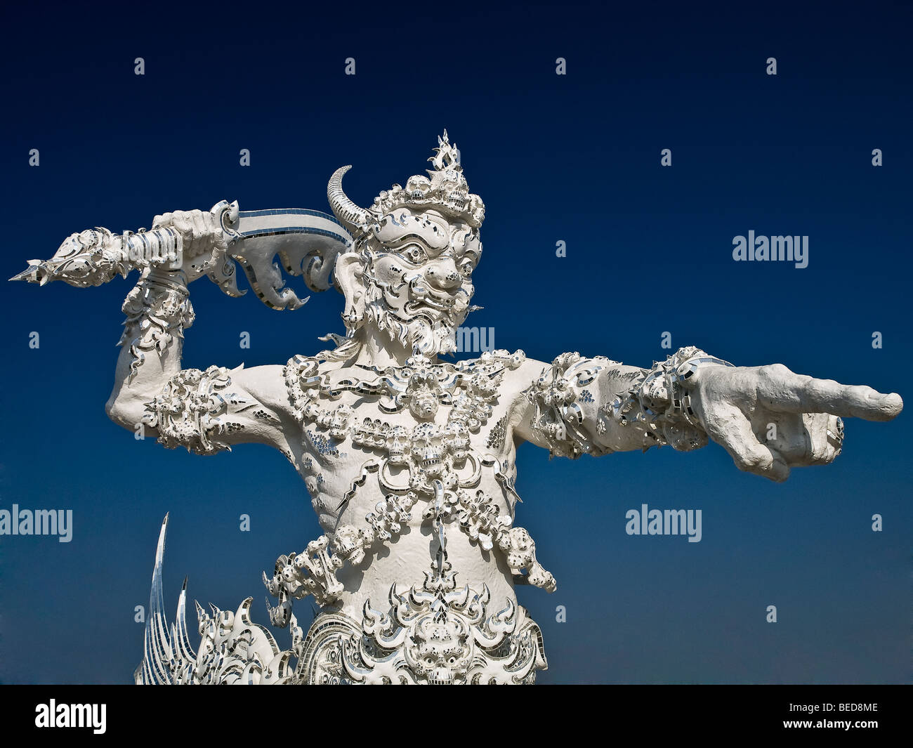 White Temple Guardian Stock Photo - Alamy