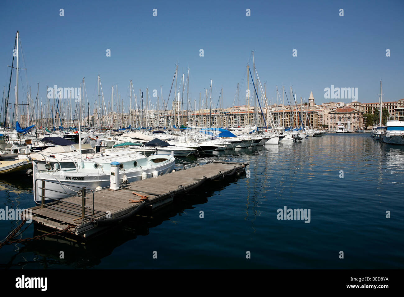 Marina, sport's boat harbour, Marseille harbour, Southern France ...