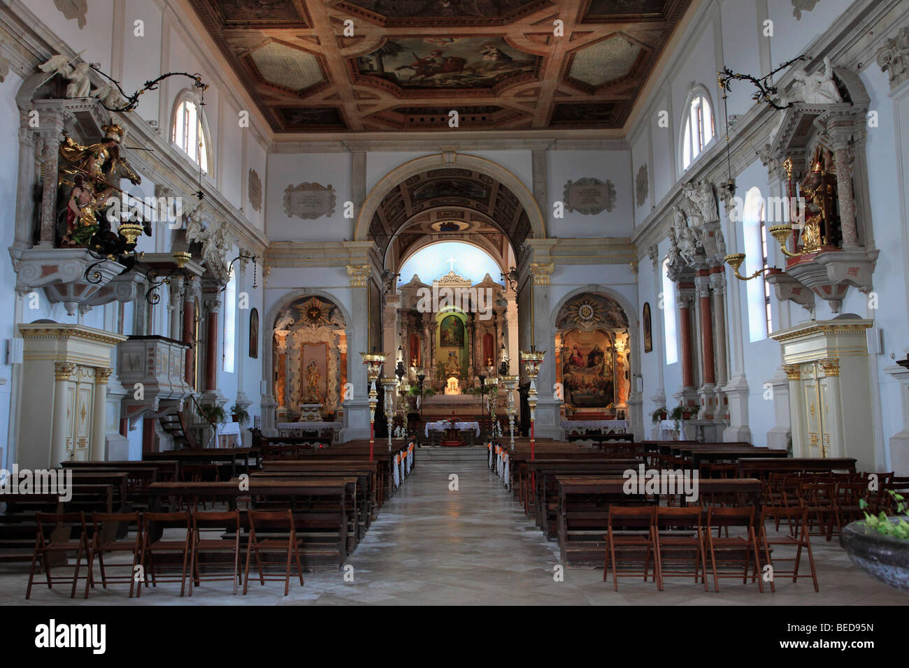 Slovenia, Piran, St George Cathedral, interior Stock Photo - Alamy