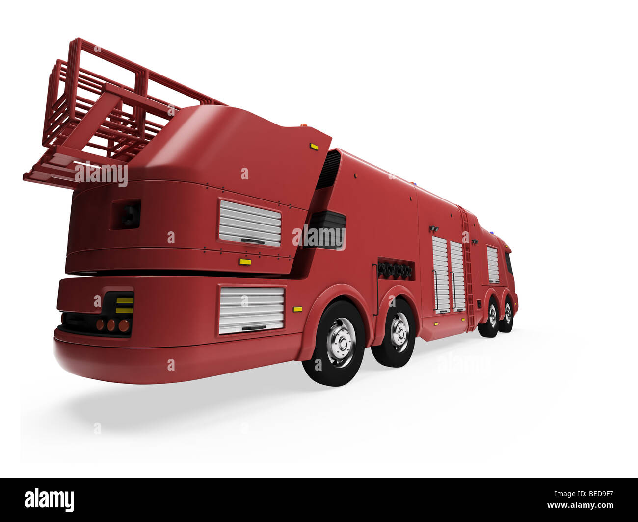 Isolated firetruck view Stock Photo - Alamy