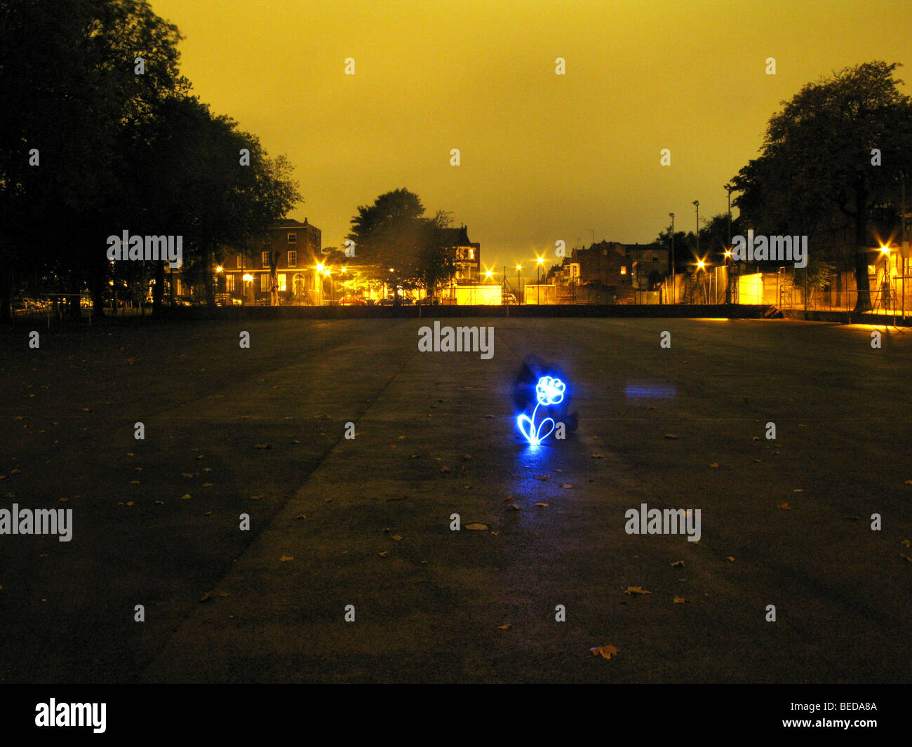 Neon blue flower hi-res stock photography and images - Alamy