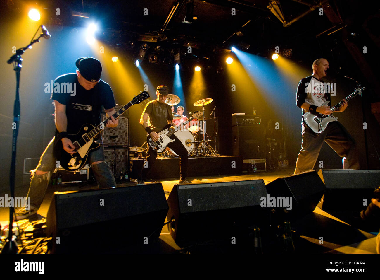 US rock metal band Helmet, Page Hamilton: vocals and guitar, Dan Beeman ...