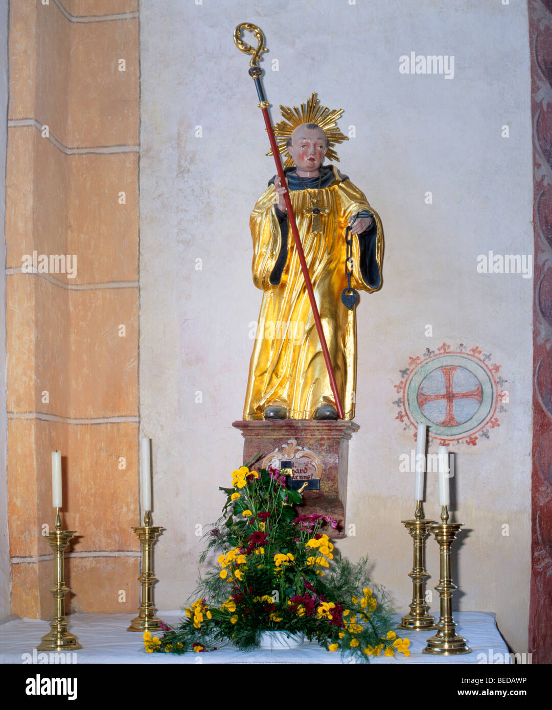 Saint Leonard statue, Grongoergen pilgrimage church, Lower Bavaria ...