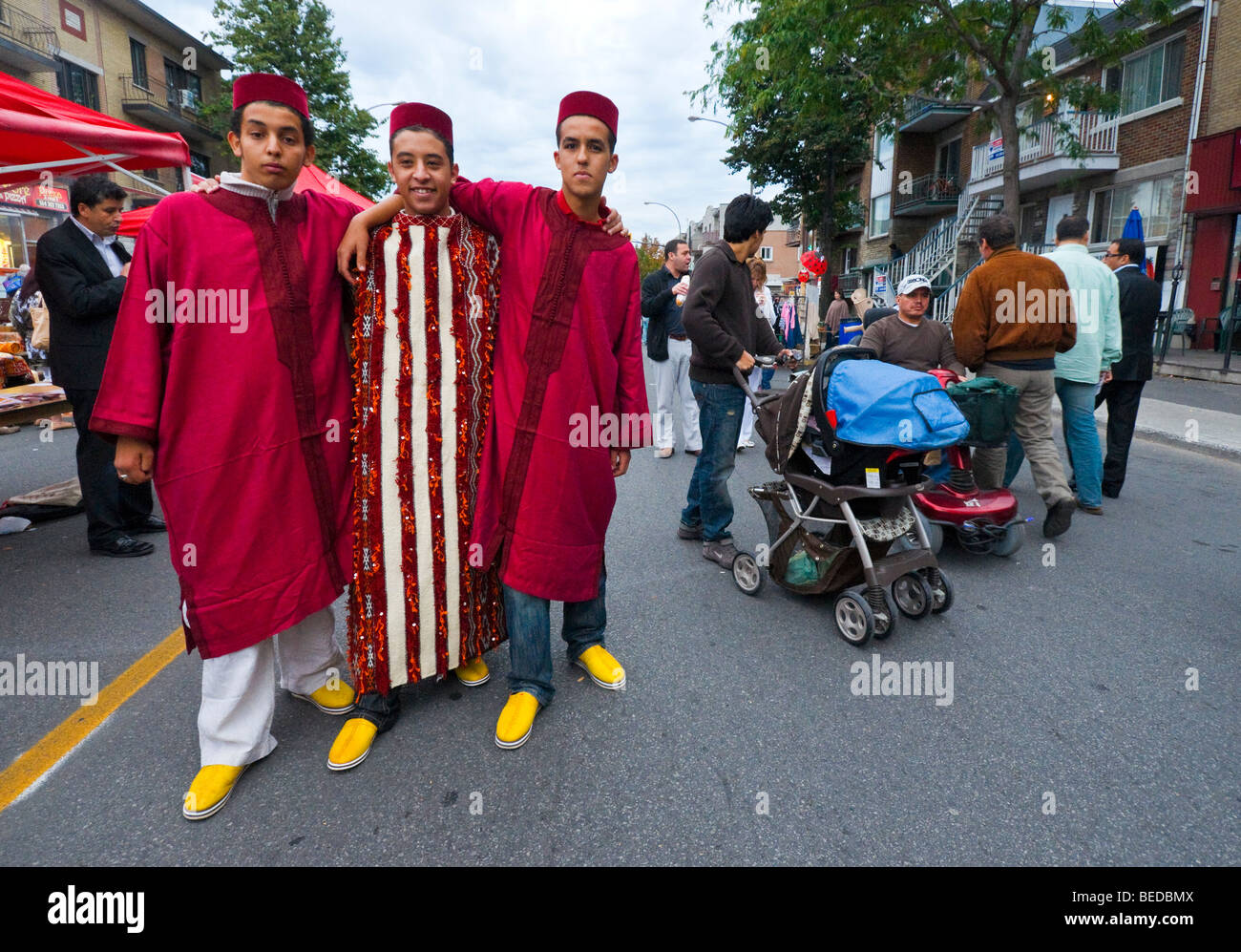 Montrealers from Moroccan origin during a street fair in Montreal ...