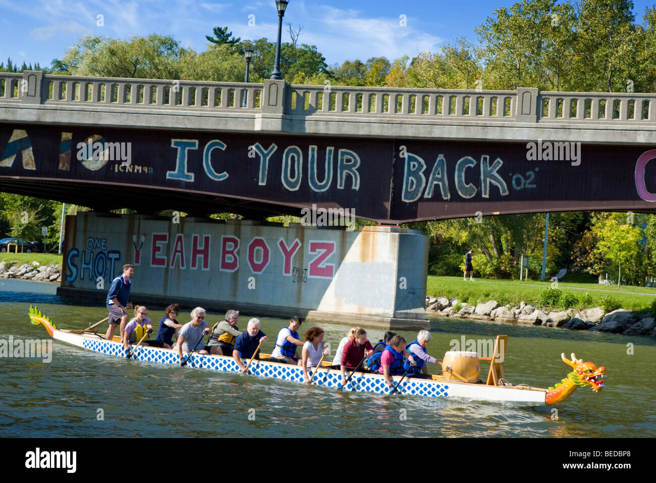Dragon Boat crew in Ithaca New York Stock Photo - Alamy