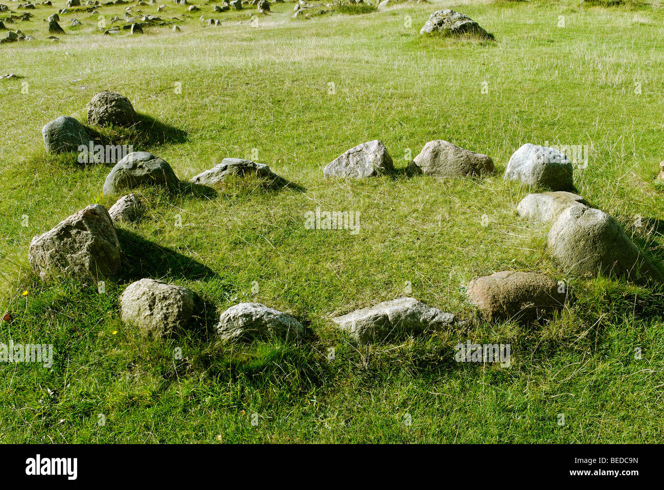 Cemetery from the Iron Age and Viking age Lindholm Hoje near Aalborg ...