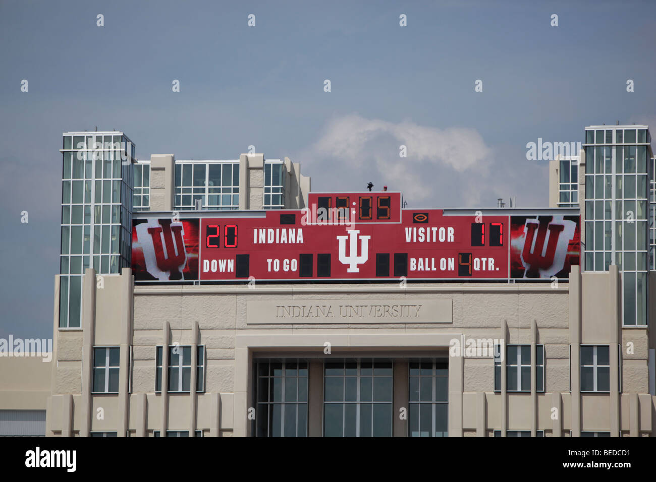 Indiana University football stadium with new construction in the ...