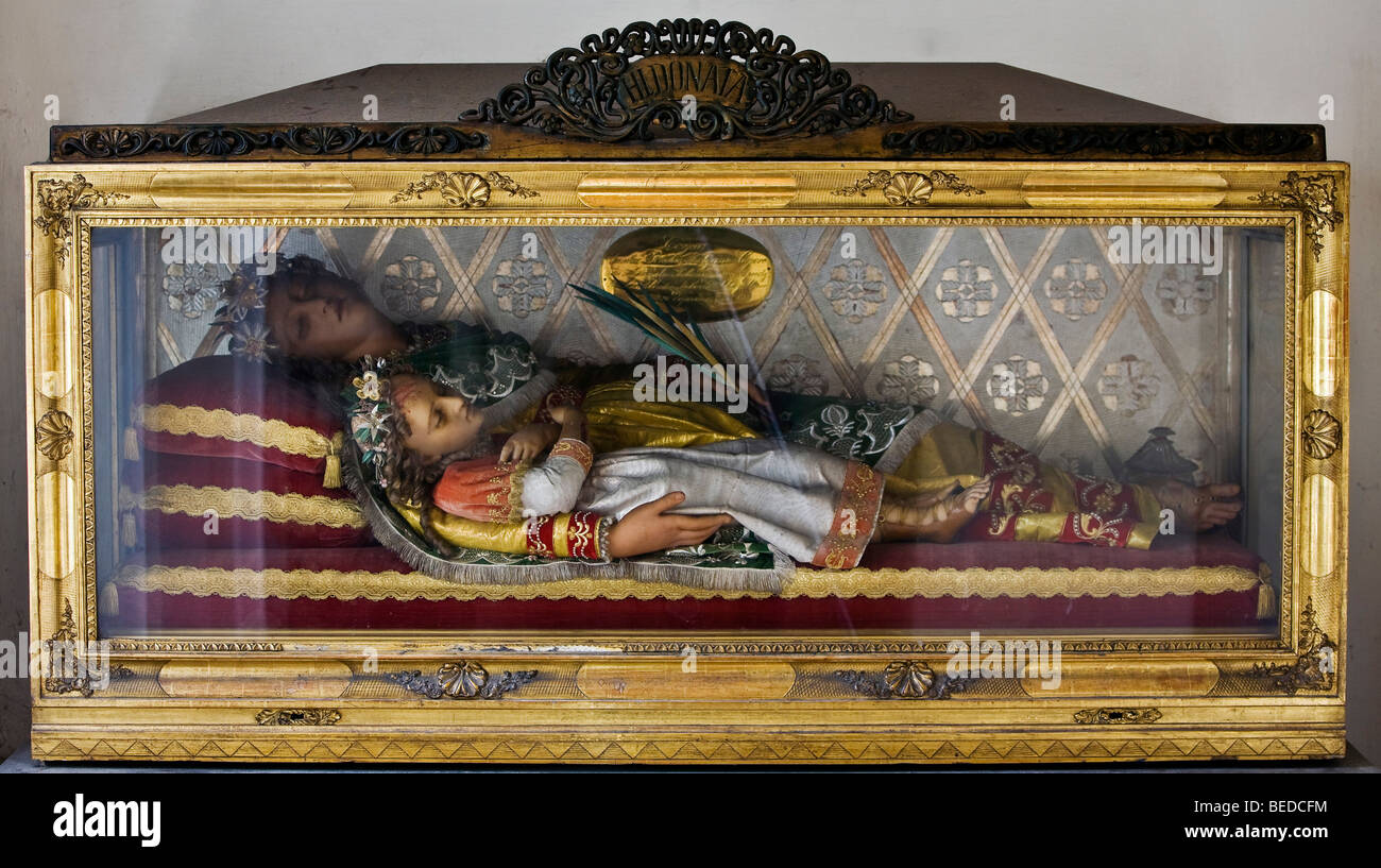 Glass coffin in Stiegenkirche, Step Church, in Graz, Styria, Austria ...