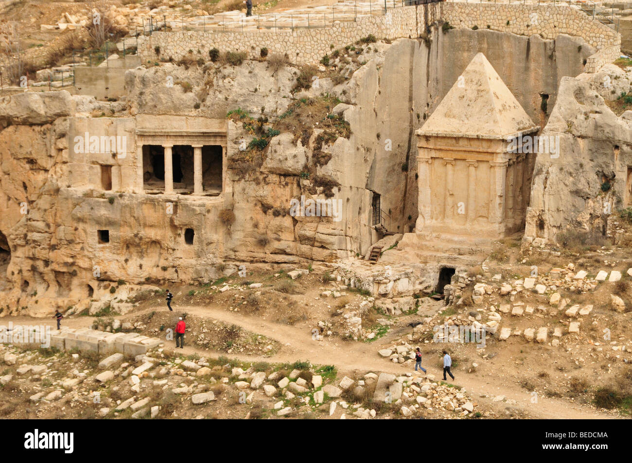 Rock hewn tomb of Zachariah from the 1st century BC in the Kidron ...