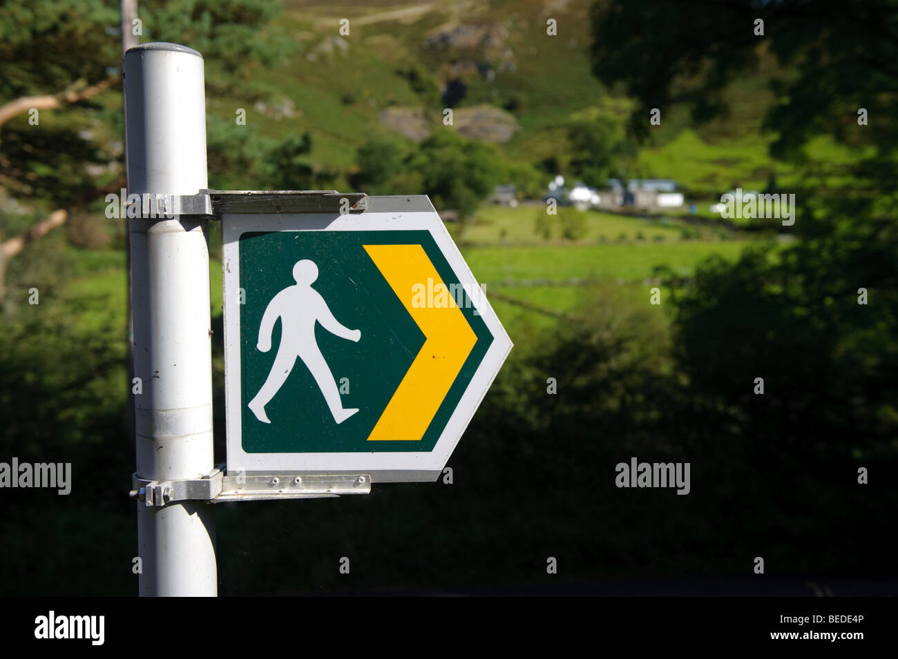 Public footpath sign in Happy Valley - Cwm Maethlon - Snowdonia ...